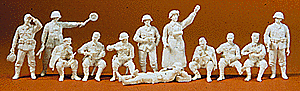 Preiser - Former German Army WWII - Unpainted Figures - Infantry at Rest pkg(12) - 590-16501