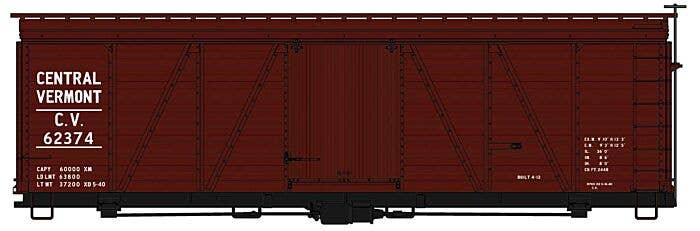Accurail - Fowler 36' Wood Boxcar - Kit - Central Vermont 62374 (Boxcar ...