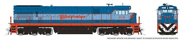 Rapido - GE C36-7 - Standard DC - Ferrocarriles Nacionales de Mexico #432 (blue, orange, black ...