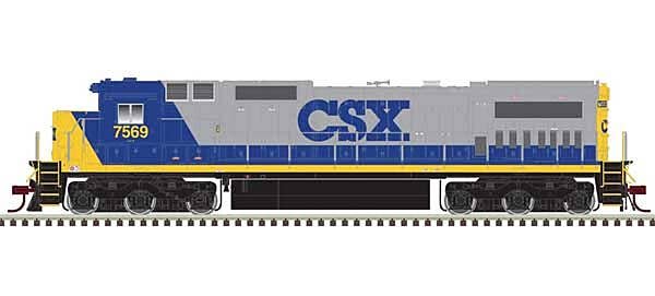 Atlas - GE DASH 8-40C w/Front Ditch Lights - Standard DC - CSX #7586 (YN2, gray, blue, yellow ...