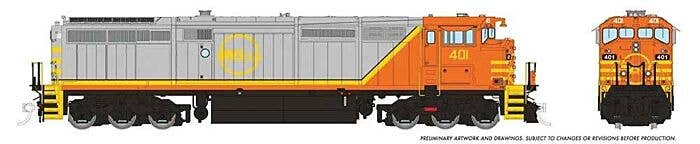 Rapido - GE Dash 8-40CM - Sound and DCC - Quebec, North Shore & Labrador #402 (gray, orange ...