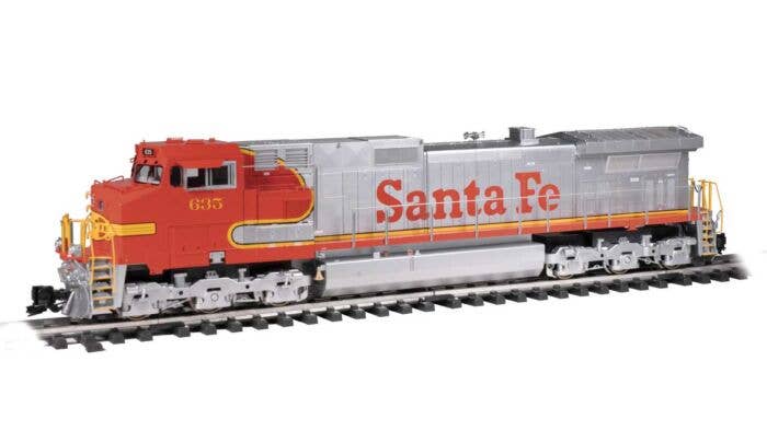 Bachmann - GE Dash 9-44CW - Standard DC - Santa Fe #635 (silver, red, yellow; Warbonnet) - 160-90905
