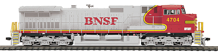 MTH - GE Dash 9-44CW - Standard DC - Burlington Northern & Santa Fe #4704 (Warbonnet; silver ...