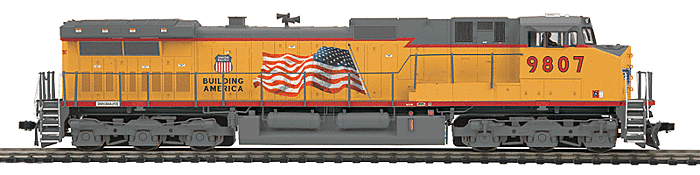 MTH - GE Dash 9-44CW - Standard DC - Union Pacific #9807 (Armour Yellow, gray; Building America ...