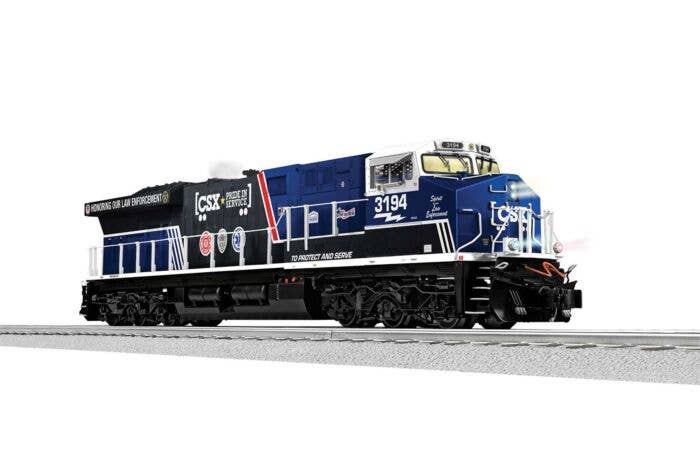 Lionel - GE ES44AC - 3-Rail - Legacy Sound and Control - CSX 3194 (blue, black, Law Enforcement ...