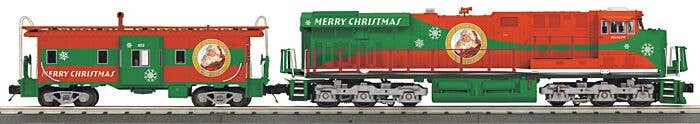 MTH - GE ES44AC - 3-Rail w/Proto-Sound 3.0 & Caboose Set - Imperial - Christmas - 507-30204301