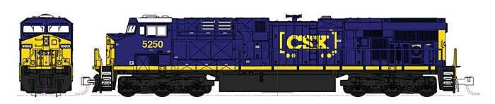 Kato - GE ES44AC GEVO - DCC - CSX 5250 (blue, yellow, white, Boxcar Logo) - 381-1768936DCC