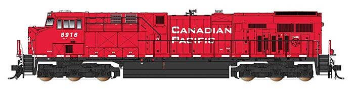 Intermount - GE ES44AC GEVO - DCC - Canadian Pacific (red, white, No Logo, Dashed Frame Stripe ...