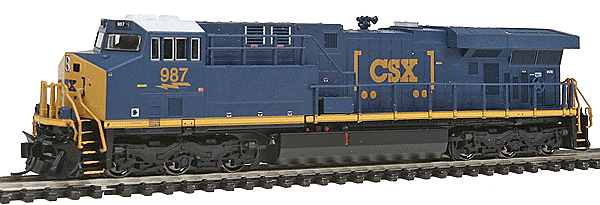 Fox Valley - GE ES44AC - Standard DC - CSX #987 (Dark Future, blue, yellow) - 282-70284