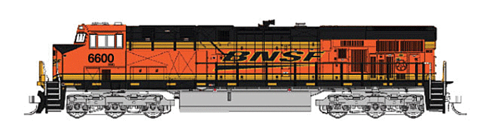 Fox Valley - GE ES44C4 - Standard DC - BNSF Railway #6608 (orange, black, yellow, Wedge Logo ...