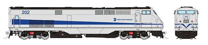 Rapido - GE P32AC-DM - Sound and DCC - Metro-North #202 (silver, blue) - 606-85509