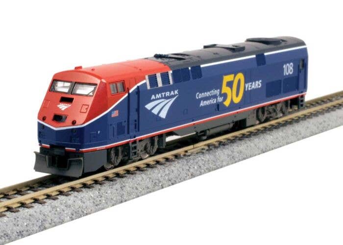 Kato - GE P42 Genesis - DCC - Amtrak #108 (Phase VI, blue, red, white ...