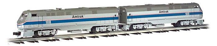 Bachmann - GE P42 Genesis Powered/Unpowered Set - 3-Rail w/Horn & Bell - Williams(TM) - Amtrak ...