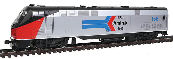 Kato - GE P42 Genesis w/Tsunami(R) Sound & DCC - Amtrak #156 (40th Anniversary Phase I, silver ...