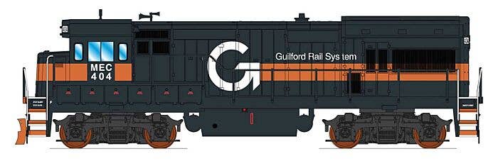 Intermount - GE U18B - DCC - Guilford Rail System MEC (gray, orange ...