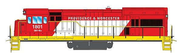 Intermount - GE U18B w/DCC - Providence & Worcester (vermillion, white, yellow) - 85-49454