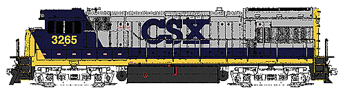 Atlas - GE U23B - Standard DC - CSX #3265 (blue, gray, yellow) - 150-8270