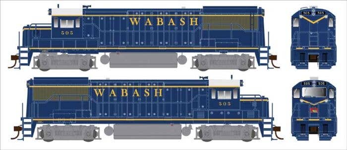 Bowser - GE U25B Phase IIa - Standard DC - Wabash 509 (blue, yellow ...