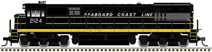 Atlas - GE U30C Phase I - Standard DC - Master(R) Silver - Seaboard Coast Line 2124 (black ...