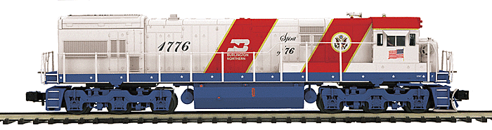 MTH - GE U30C w/Proto-Sound 3.0 - 3-Rail - Premier(R) - Burlington Northern #1776 (Bicentennial ...