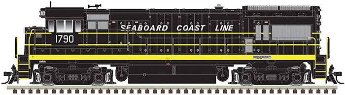 Atlas - GE U36B - Standard DC - Master(R) Silver - Seaboard Coast Line 1790 (black, yellow ...