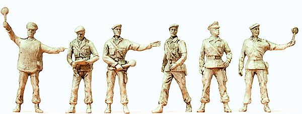 Preiser - German Army (BW) Unpainted Figures - Military Police pkg(6) - 590-72534