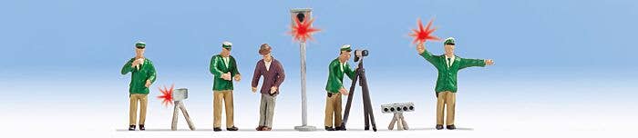 Noch - German Police Personnel w/Illuminated Disc Sign Board - 5 ...