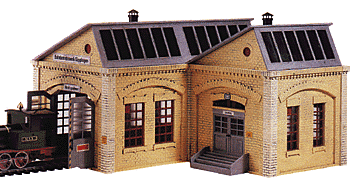 Piko - Goepplingen Single-Stall Engine Shed w/Office - 19 x 19 x 12-5/8 ...