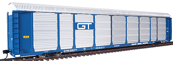 Walthers - Gold Line (TM) Thrall 89' Tri-level Auto Carrier Ready To Run - Grand Trunk Western ...