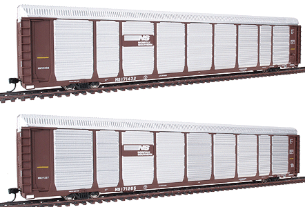 Walthers - Gold Line(R) 89' Tri-Level Enclosed Auto Carrier Limited-Run 2-Pack Assembled ...