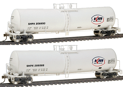 Walthers - Gold Line(TM) 23,000-Gallon Funnel Flow Tank Car Ready to Run 2-Pack - Kerr-McGee ...