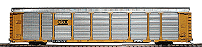 Walthers - Gold Line(TM) 89' Tri-level Enclosed Auto Carrier-Assembled - CSX - 932-4855