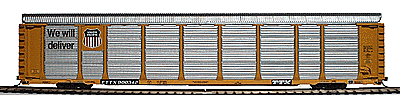 Walthers - Gold Line(TM) 89' Tri-level Enclosed Auto Carrier-Assembled - Union Pacific ("We Will ...