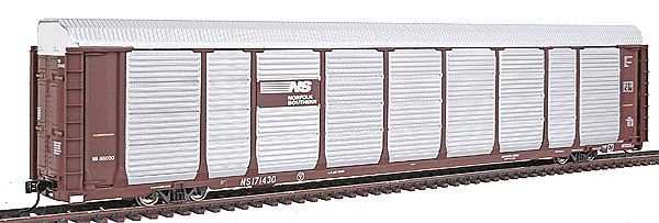 Walthers - Gold Line(TM) 89' Tri Level Enclosed Auto Carrier-Assembled - Norfolk Southern - 932-4858