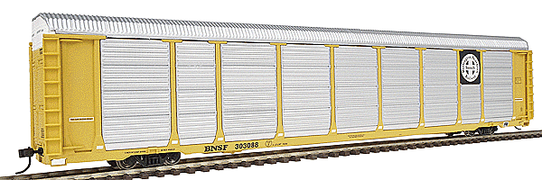 Walthers - Gold Line(TM) Tri-Level Enclosed Auto Carrier - Assembled - Burlington Northern Santa ...