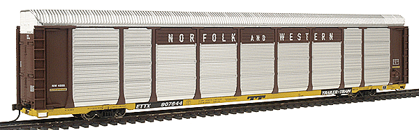 Walthers - Gold Line(TM) Tri-Level Enclosed Auto Carrier Ready to Run - Norfolk & Western - 932-4883