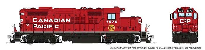 Rapido - GP9u Low-Nose Rebuild - Standard DC - Canadian Pacific #1570 (red, white, black, Golden ...