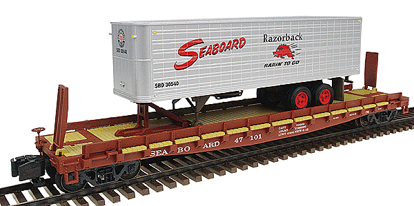 S Helper - GSC 53' 6" Flatcar w/35' Horizontal Corrugated Trailer ...