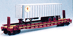 S Helper - GSC 53' 6" Flatcar w/35' Horizontal Corrugated Trailer ...