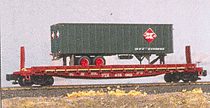 S Helper - GSC 53' 6" Flatcar w/35' Vertical Ribbed Trailer - TOFC TTX ...