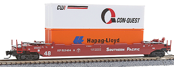 MicroTrain - Gunderson 70' Husky Stack Well Car w/2 Containers - Ready ...