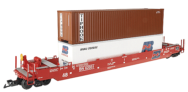 USA - Gunderson Husky Stack w/2 Containers - Burlington Northern #2 ...