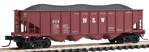 Bowser - H-21a 4-Bay Hopper - Norfolk & Western - 6-37410