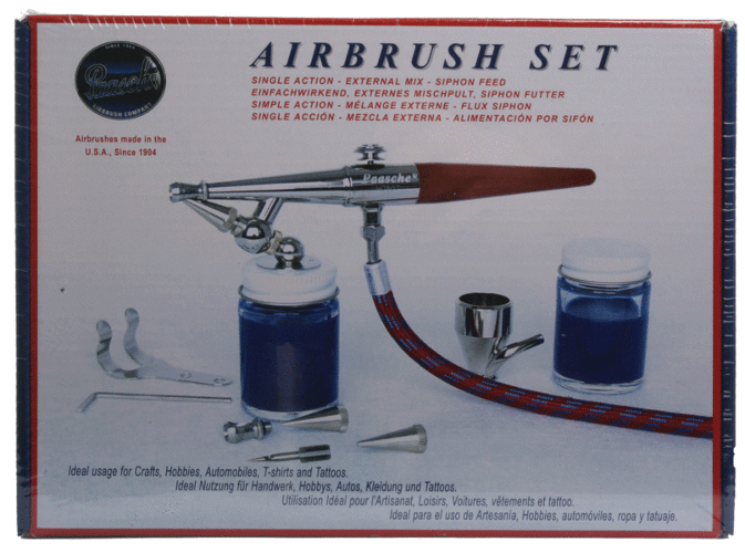 Paasche - H Series Single-Action Airbrush Set w/Anodized Aluminum ...