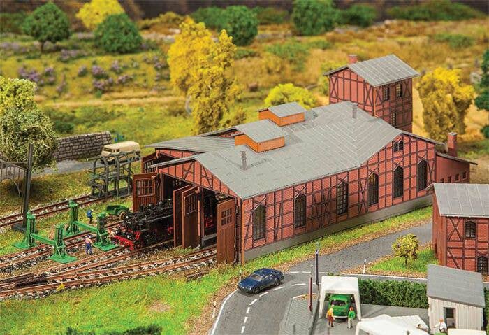 Faller - Half-Timber 2-Track Engine House - Kit - 8-15/16 x 5 x 3-3/4 ...