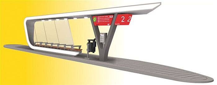 Kibri - Halle Bus Terminal Single-Stall Add-On w/LED Lighting - Kit ...