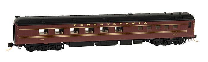 MicroTrain - Heavyweight Diner - Ready to Run - Pennsylvania Railroad (Tuscan, black) - 489-14600050