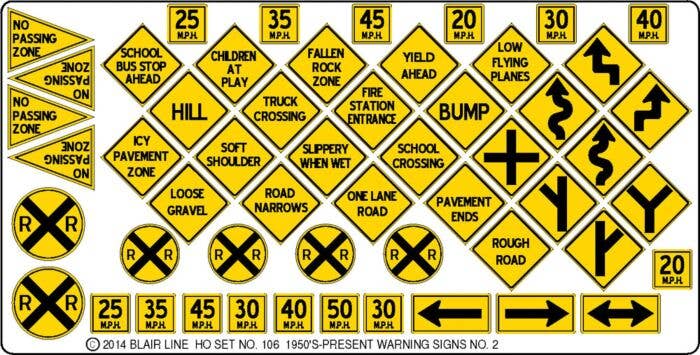 yellow highway code signs