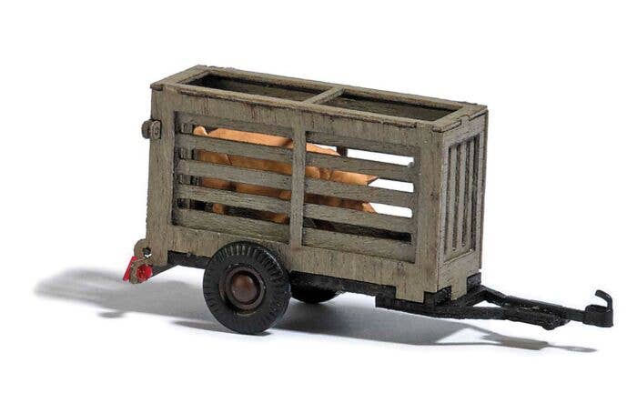 Busch - Hog Transport Cage Trailer - Assembled - Brown - 189-59938