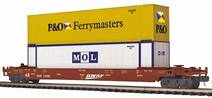 MTH - Husky Stack Car w/2 48' Containers - 3-Rail - Ready to Run ...